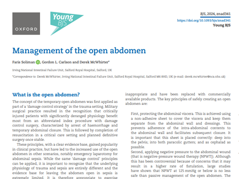Management of the open abdomen